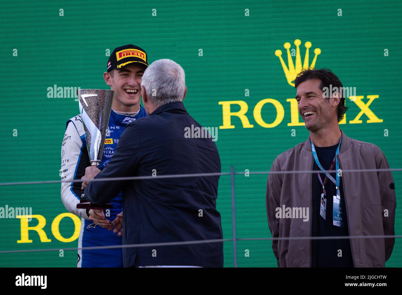 DOOHAN Jack (aus), UNI-Virtuosi Racing, Dallara F2, portrait, podium ...