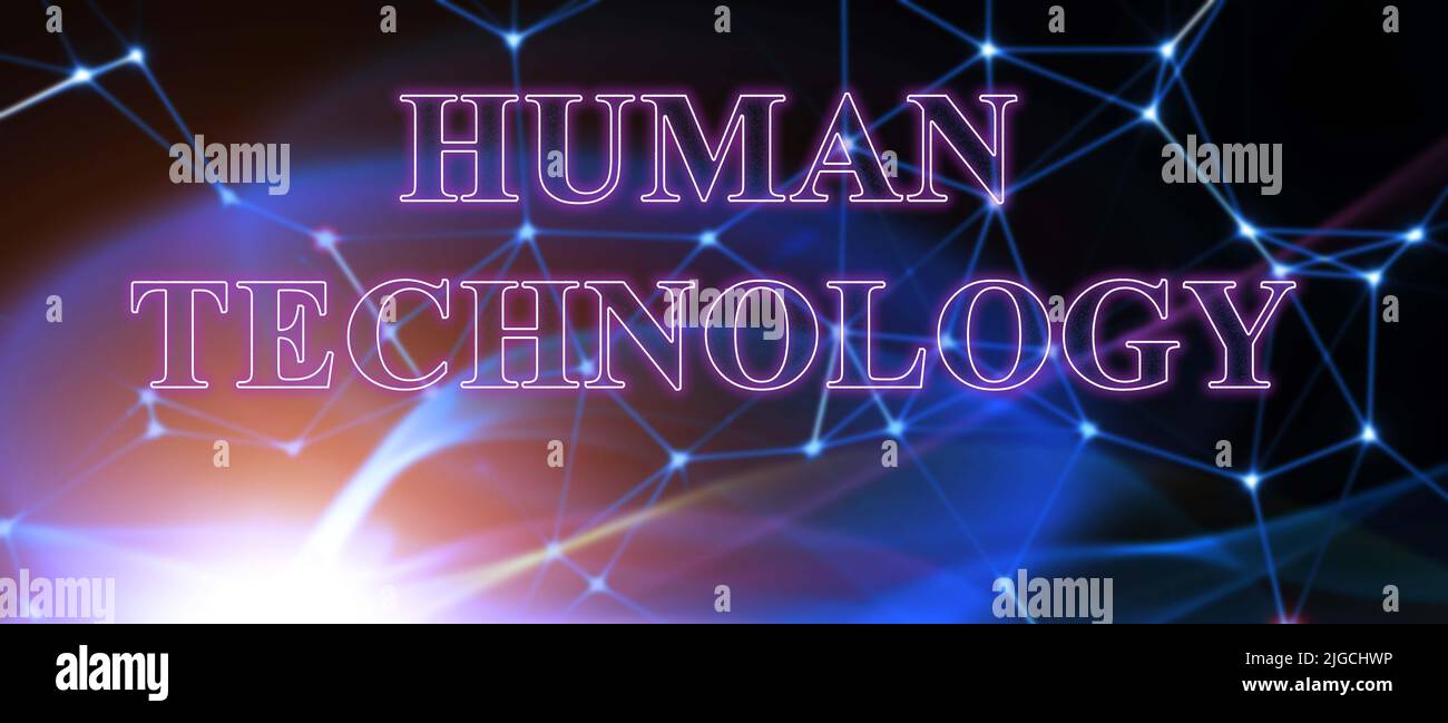 Abstract science and technology background text human technology Stock ...