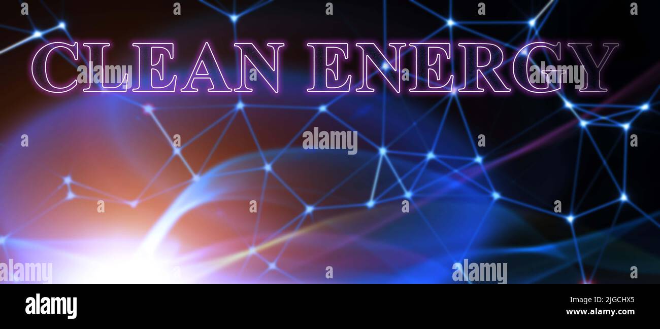 Abstract science and technology background text clean energy Stock ...