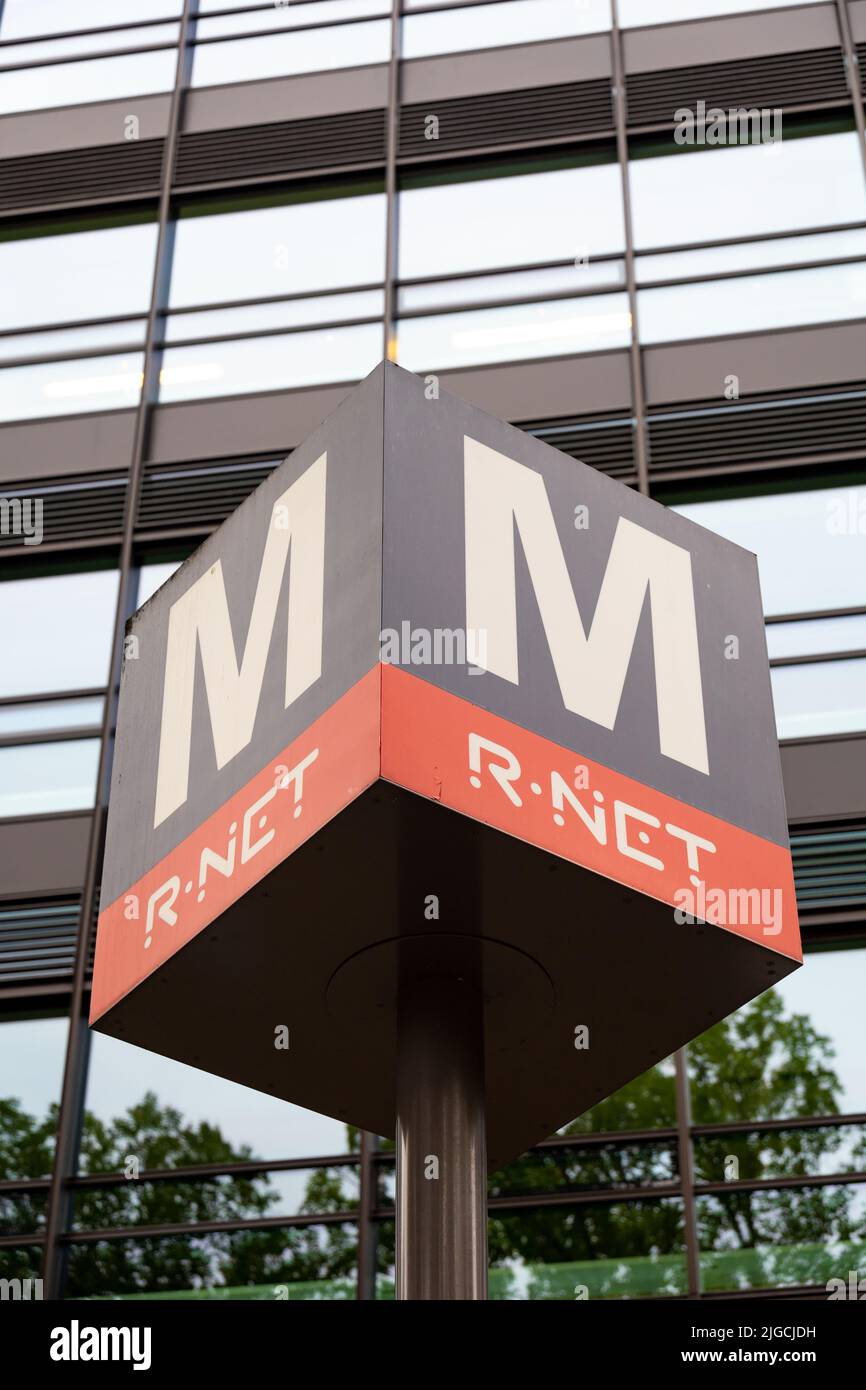 Amsterdam, The Netherlands September 30 2021: Amsterdam metro sign on ...