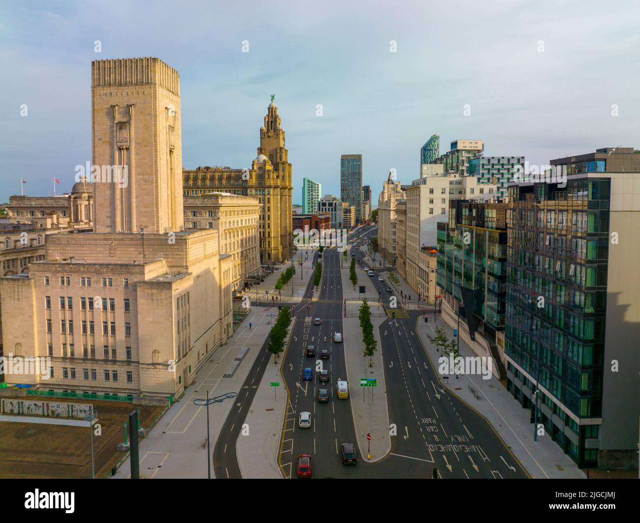 George's Dock Building and Royal Liver Building at Strand Street on ...