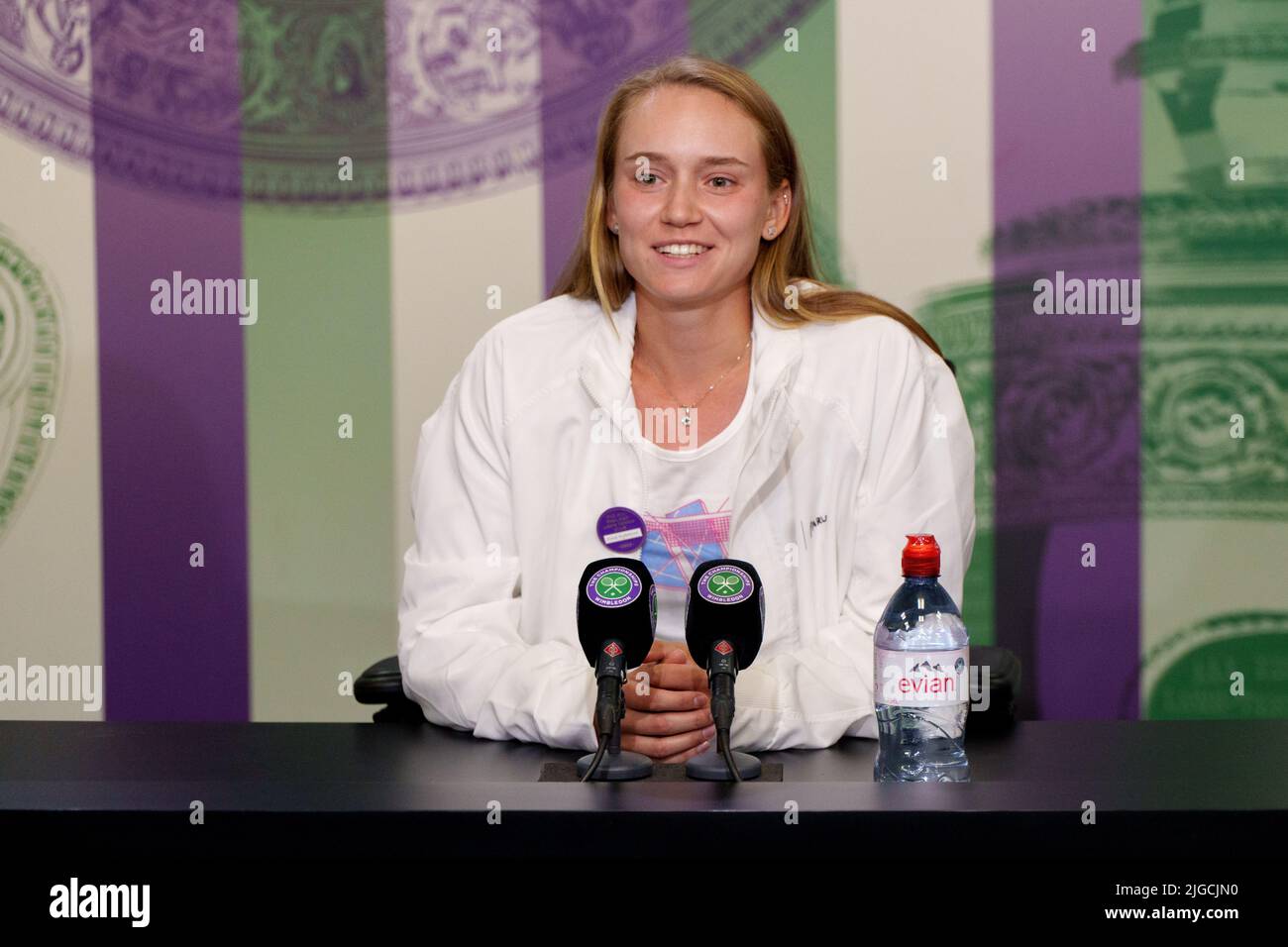 Elena Rybakina (KAZ) gives her press conference in the Main Interview ...