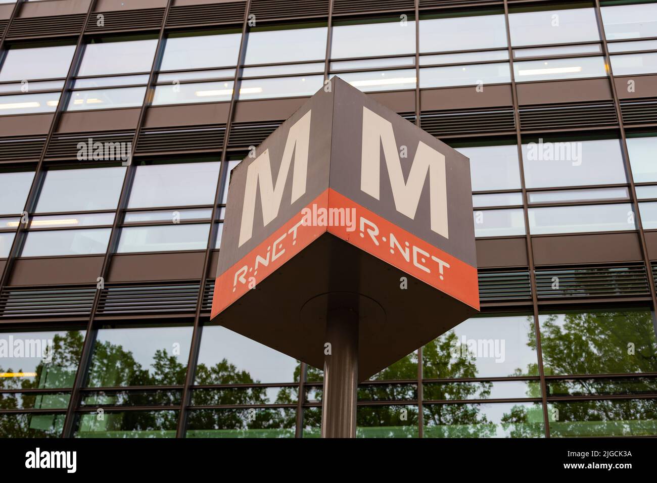 Amsterdam, The Netherlands September 30 2021: Amsterdam metro sign on ...