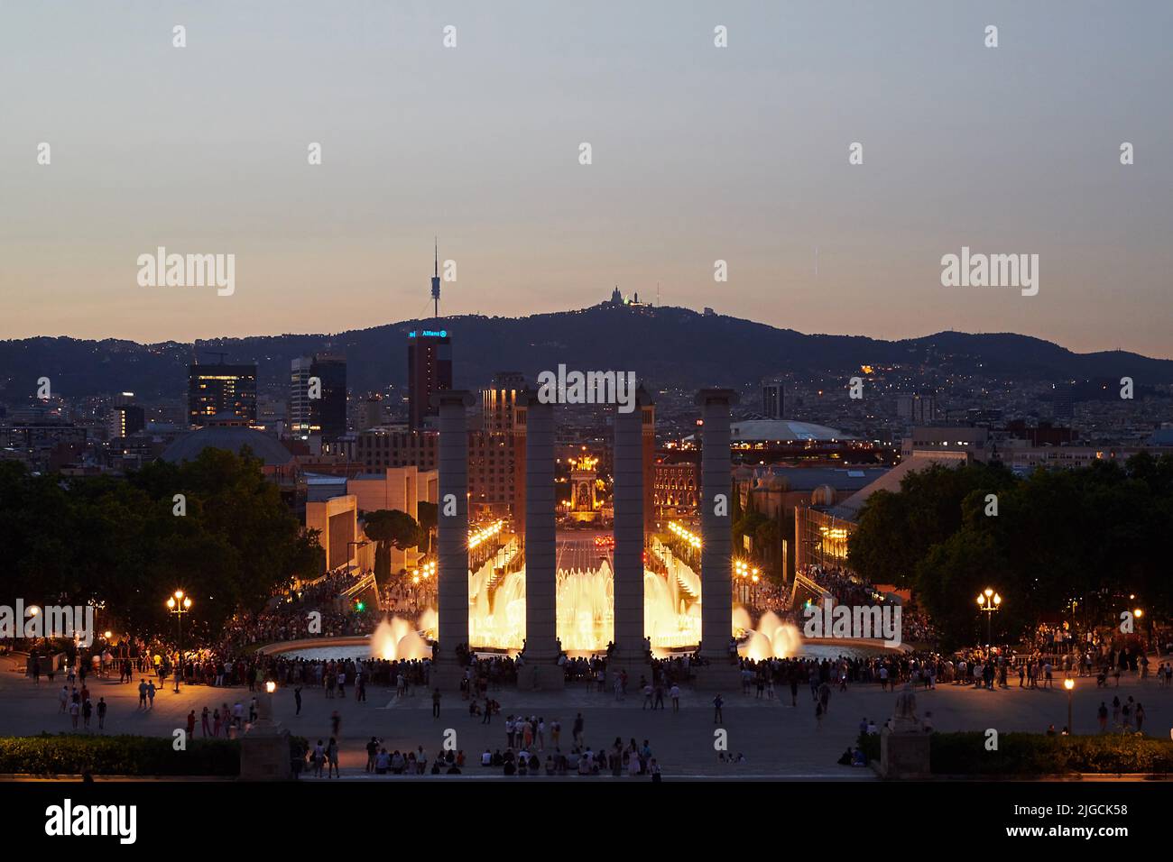 The Magical Fountains and the Four Pillars in the city centre o ...