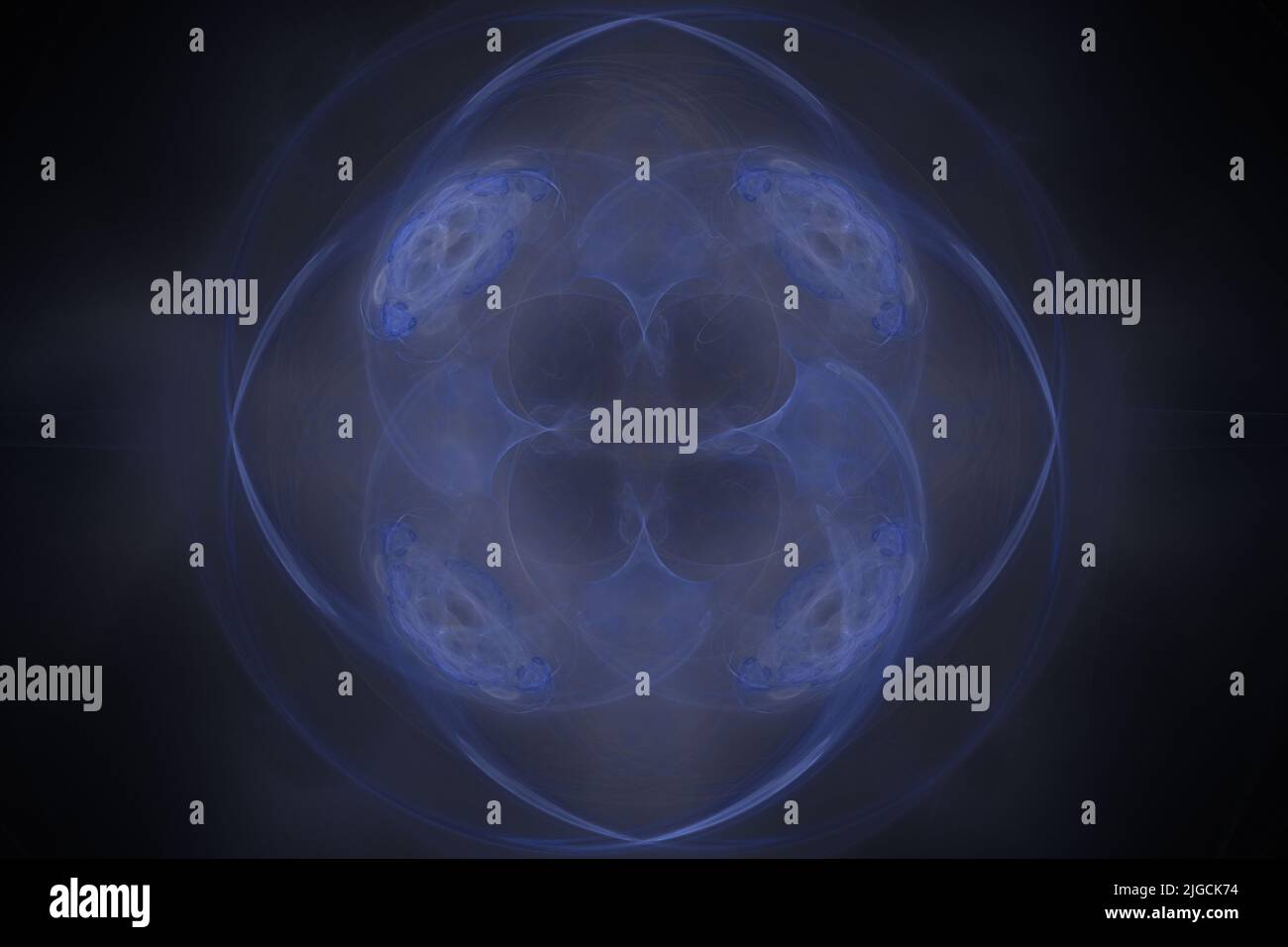 Digital Render Fractal showing rotational symmetry and flowing blue ...