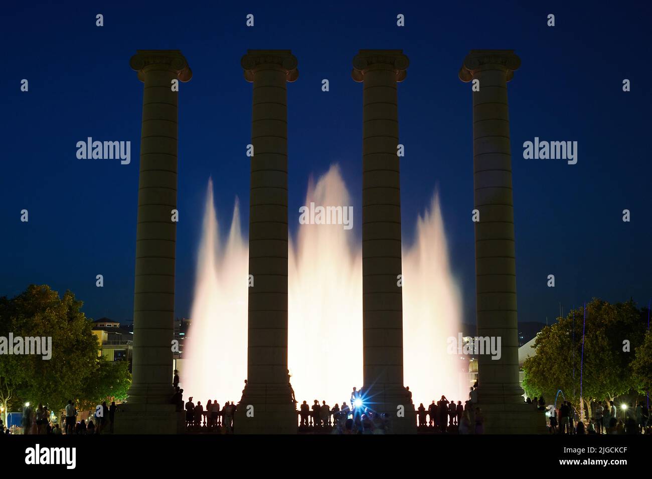The Magical Fountains and the Four Pillars in the city centre o ...