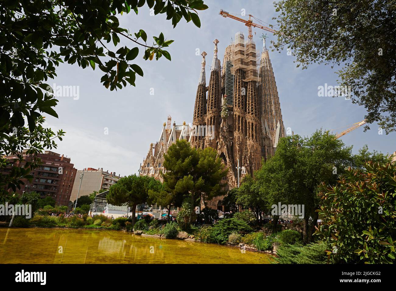 The famous Sagrada Familia Cathedral by artist Gaudi in the city centre ...