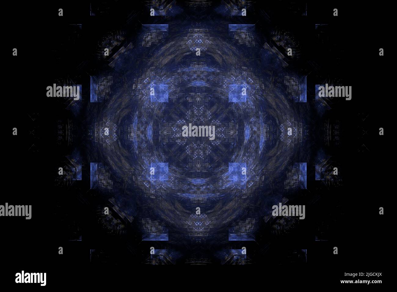 Digital Fractal Render Exquisite Dynamic flowing blue lines of energy ...