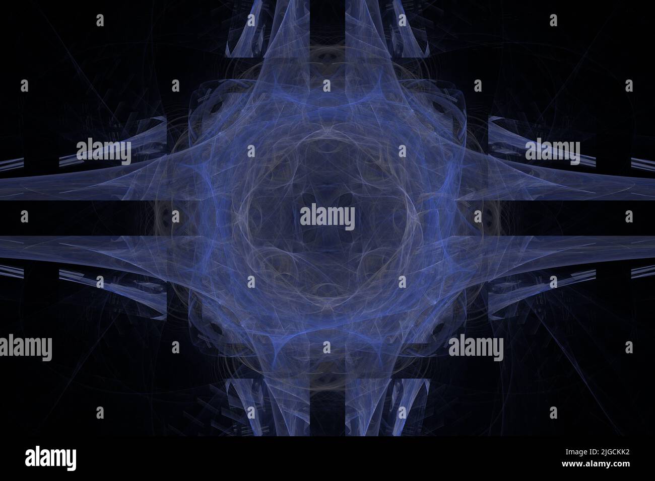 Digital Fractal Render Exquisite Dynamic flowing blue lines of energy ...