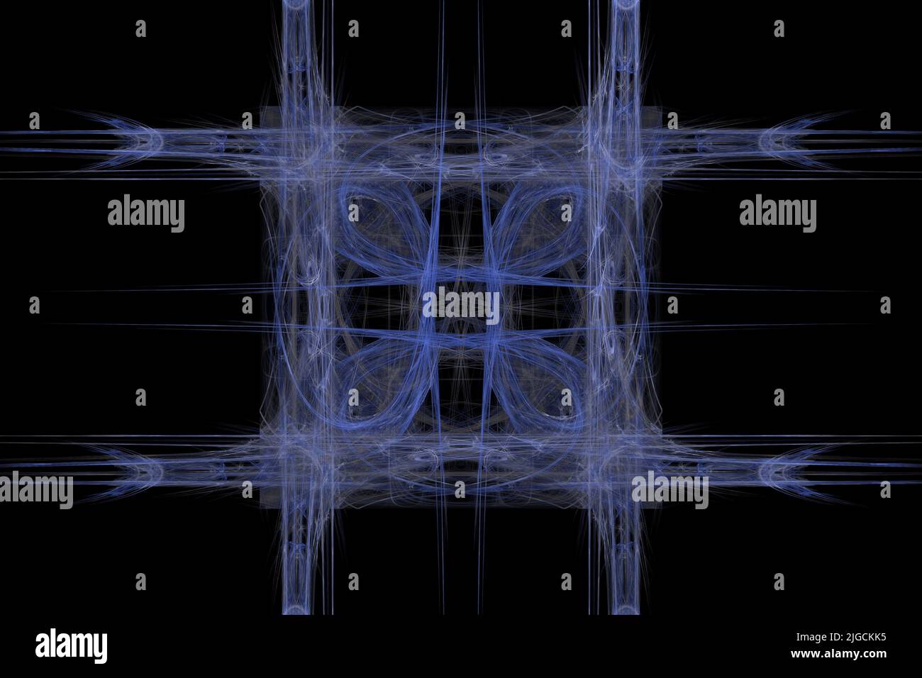 Digital Fractal Render Exquisite Dynamic flowing blue lines of energy ...