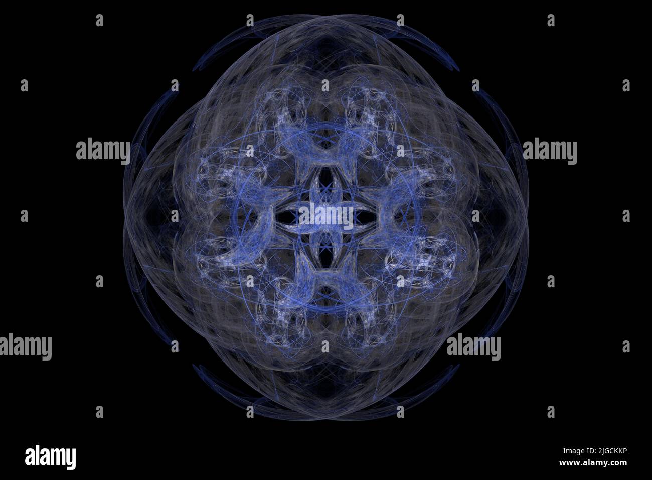 Digital Fractal Render Exquisite Dynamic flowing blue lines of energy ...