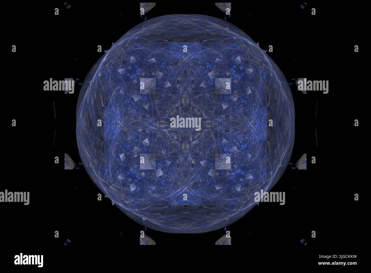 Digital Fractal Render Exquisite Dynamic flowing blue lines of energy ...