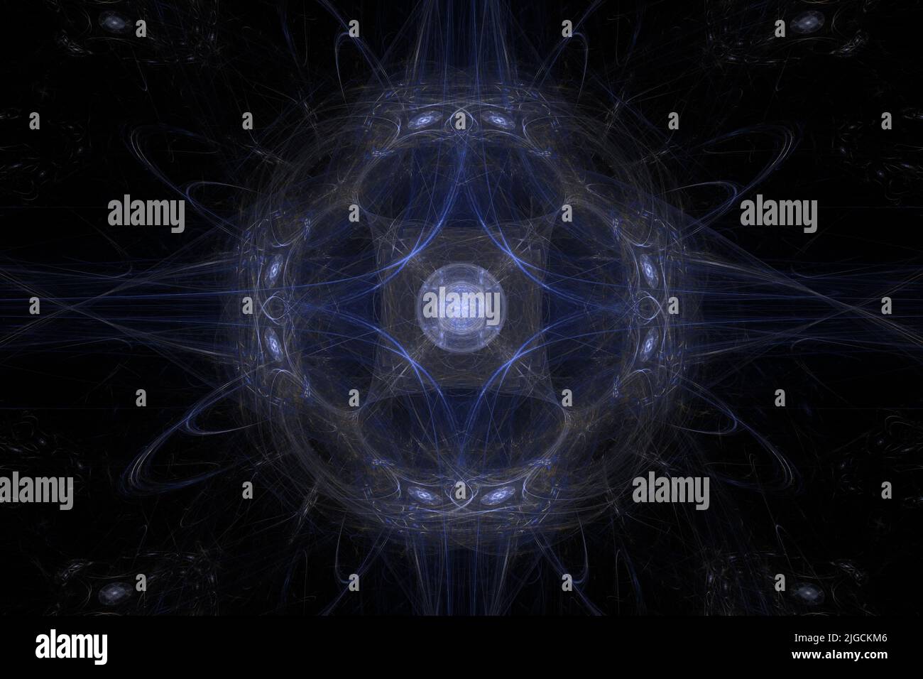 Digital Fractal Render Exquisite Dynamic flowing blue lines of energy ...