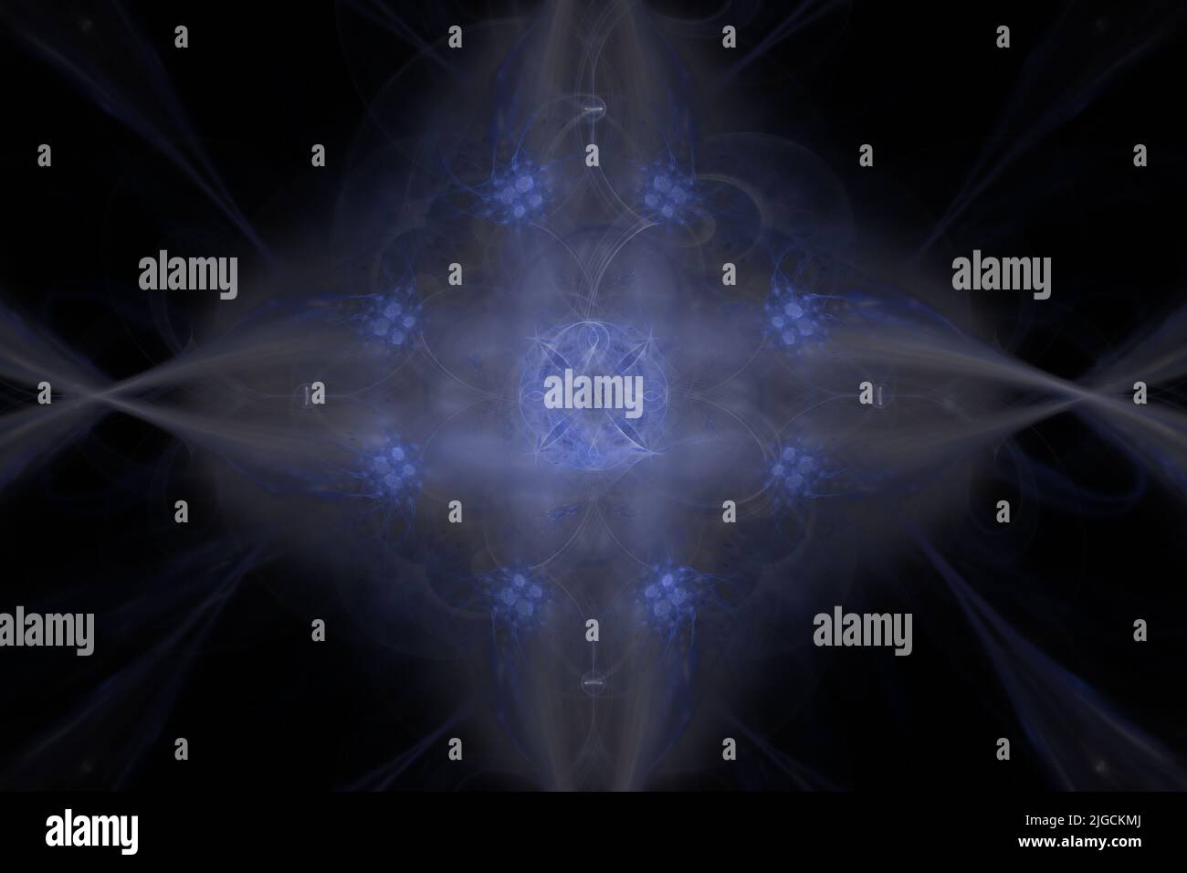 Digital Fractal Render Exquisite Dynamic flowing blue lines of energy ...