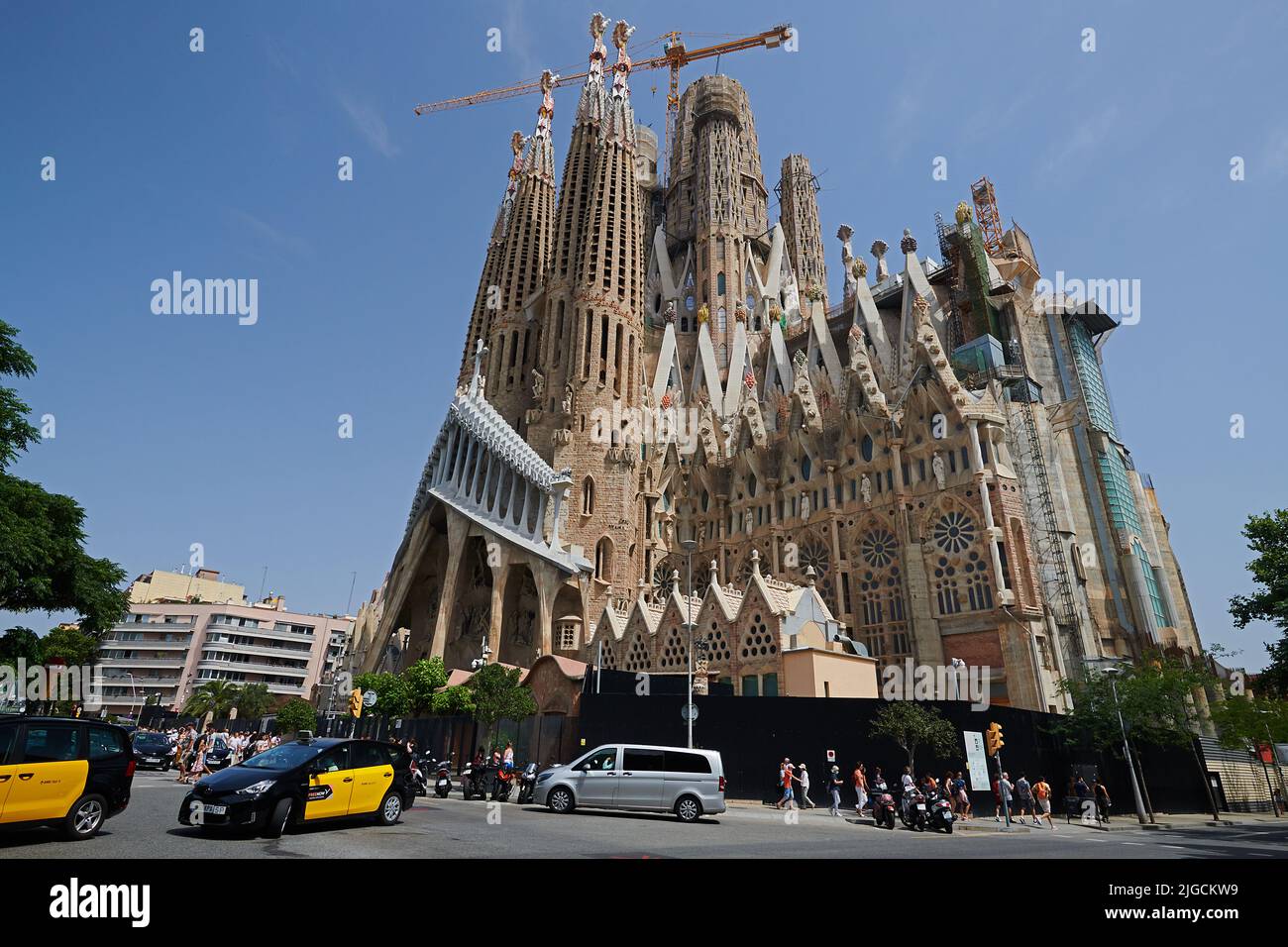 The famous Sagrada Familia Cathedral by artist Gaudi in the city centre ...