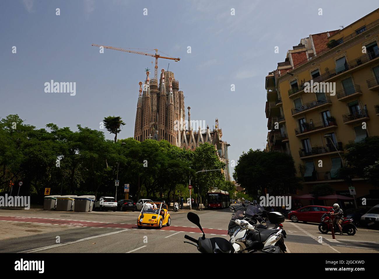 The famous Sagrada Familia Cathedral by artist Gaudi in the city centre ...