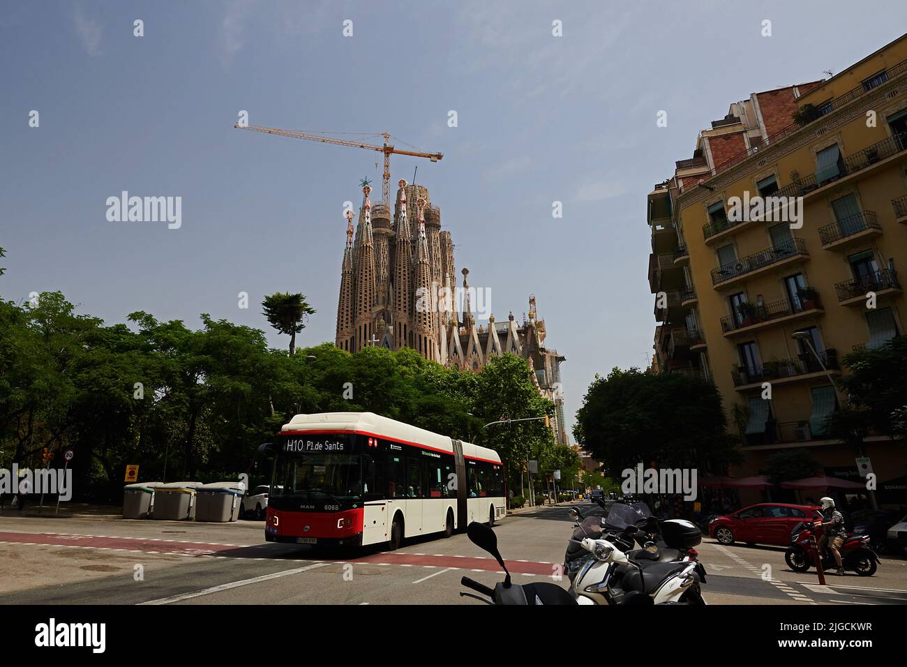The famous Sagrada Familia Cathedral by artist Gaudi in the city centre ...