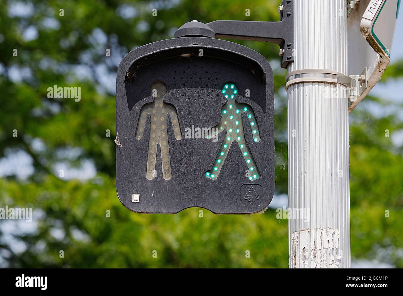 French traffic light man with traffic light in Strasbourg, France Stock ...
