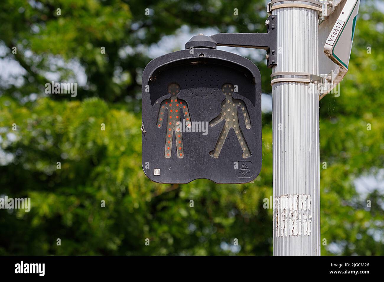 French traffic light man with traffic light in Strasbourg, France Stock ...