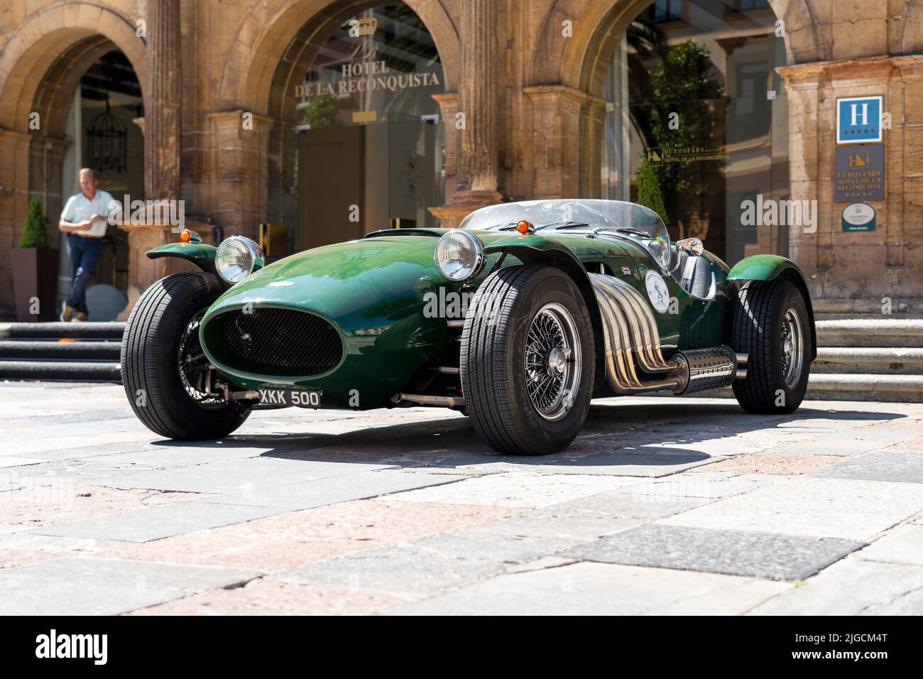 Oviedo, Spain - July 01, 2022: Retro racing sports car Jaguar Ronart ...