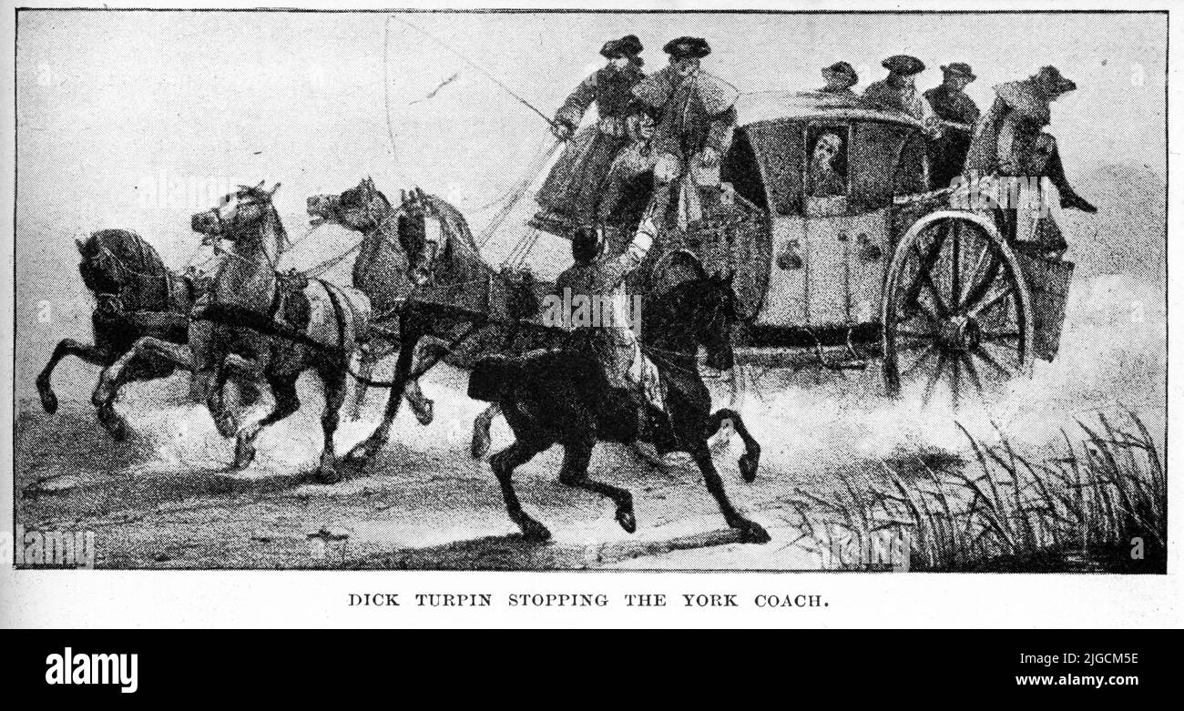 The highwayman Dick Turpin stopping the York Coach Stock Photo - Alamy