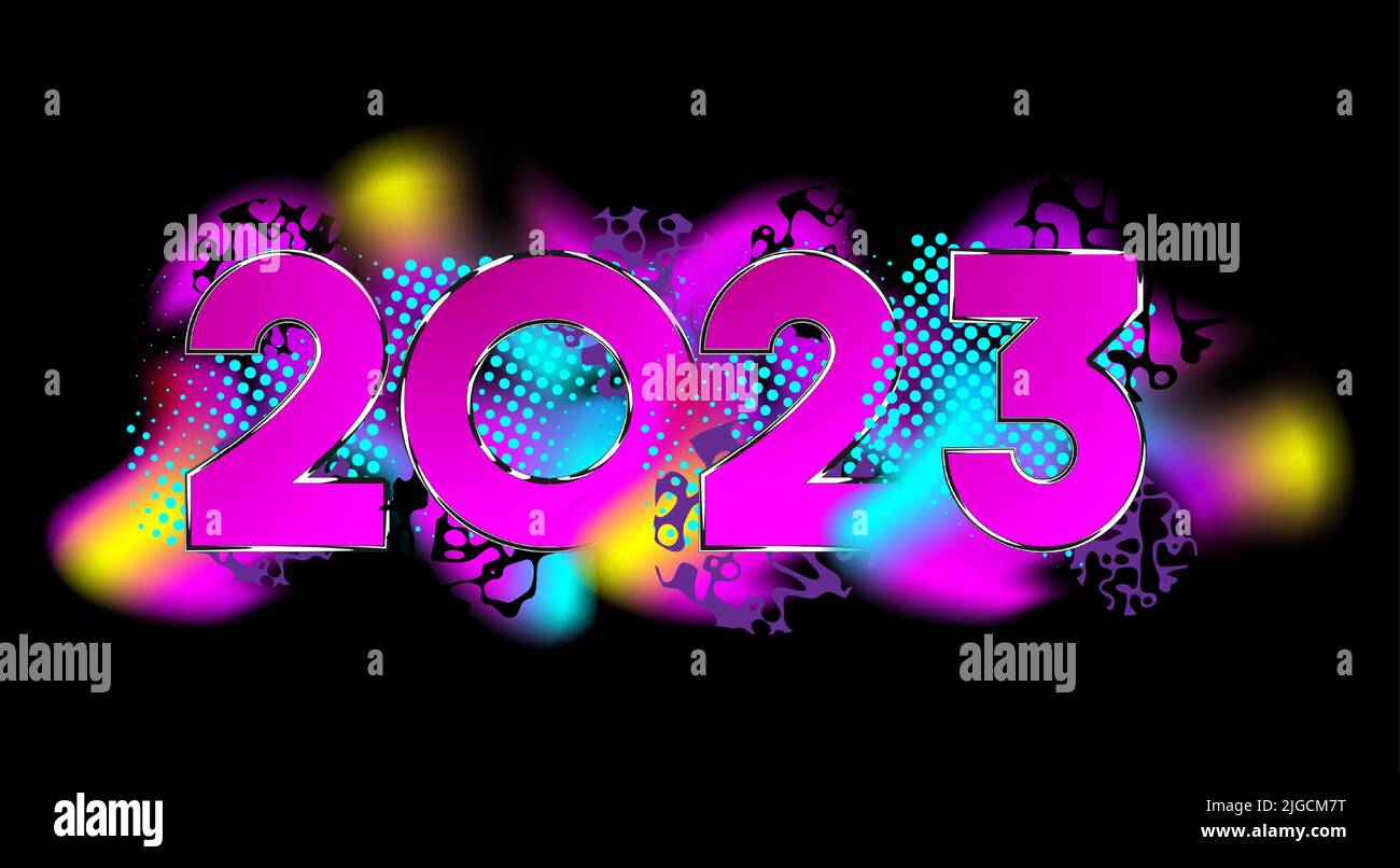 Abstract Gradient Halftone 2023 Number Design 2023 Happy New Year abstract-gradient-halftone-2023-number-design-2023-happy-new-year