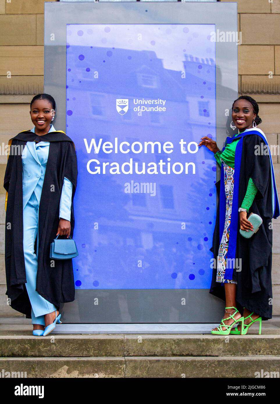 Glamorous female Dundee University Graduation students pose to have ...