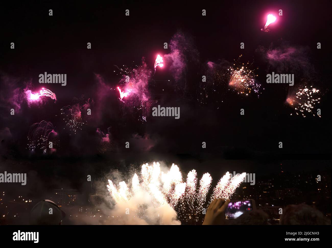 Fourth of July fireworks display Stock Photo - Alamy