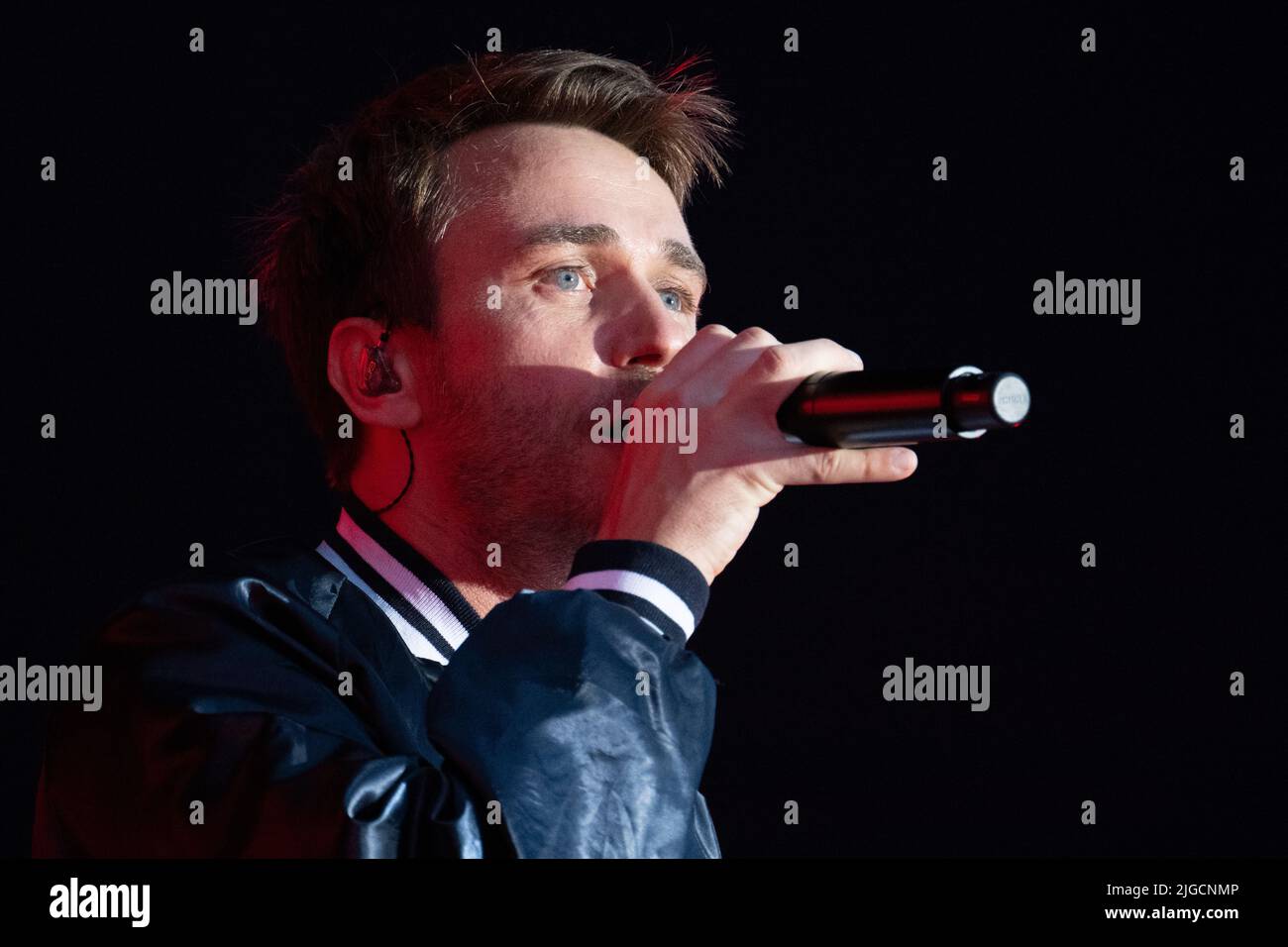 Dresden, Germany. 09th July, 2022. Singer Clueso stands on stage during ...