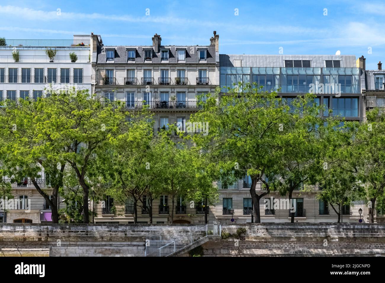 Paris, ancient buildings at Bastille, typical facades, view from the ...