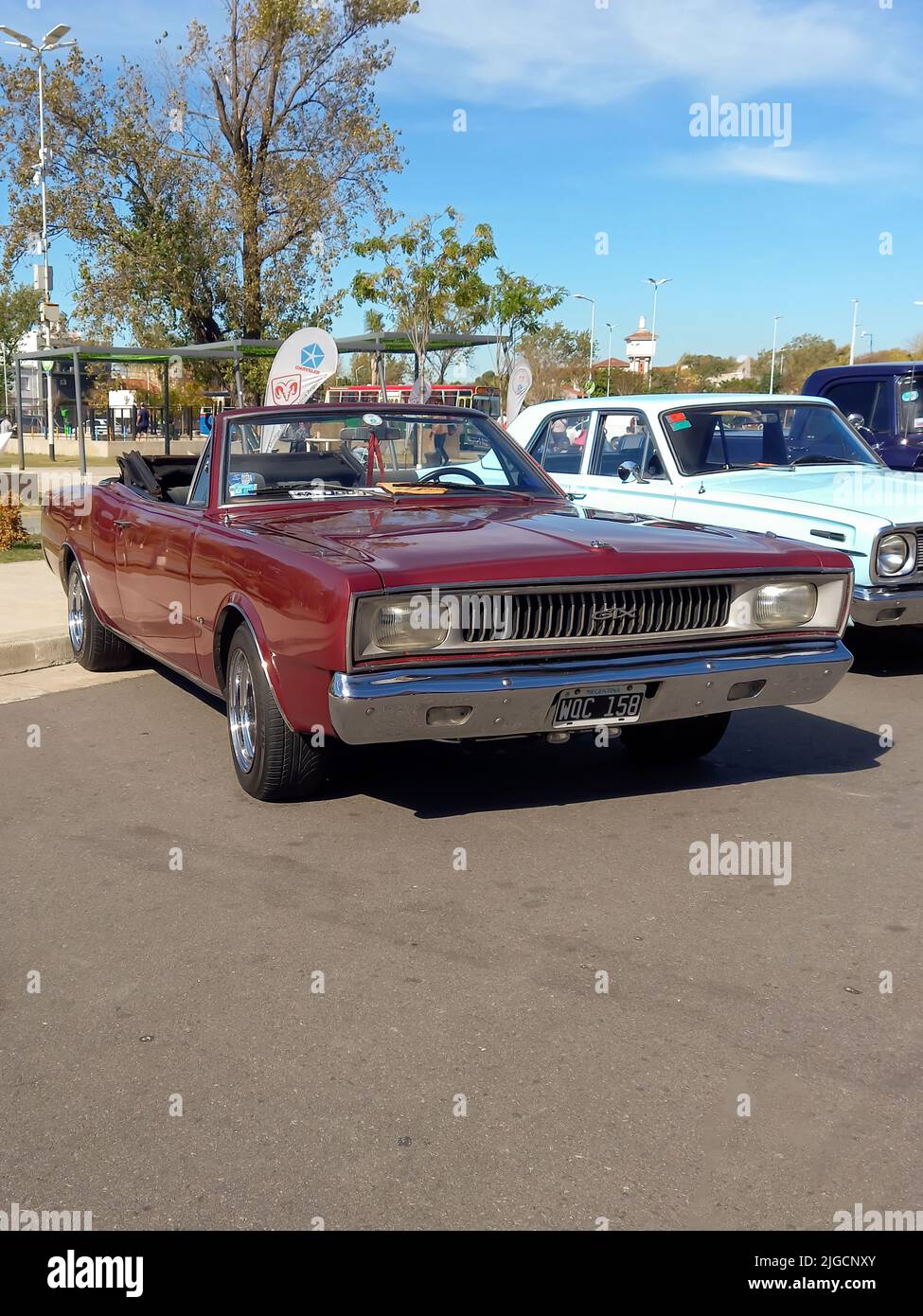 old sporty red Dodge Polara GTX V8 convertible 1970s two door by ...