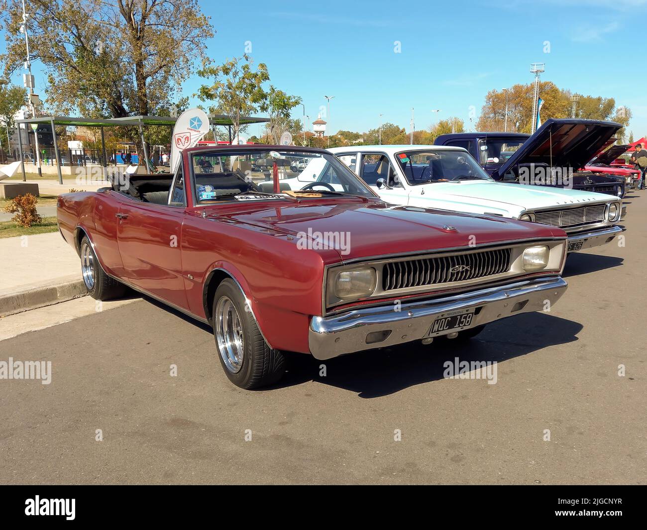 old sporty red Dodge Polara GTX V8 convertible 1970s two door by ...