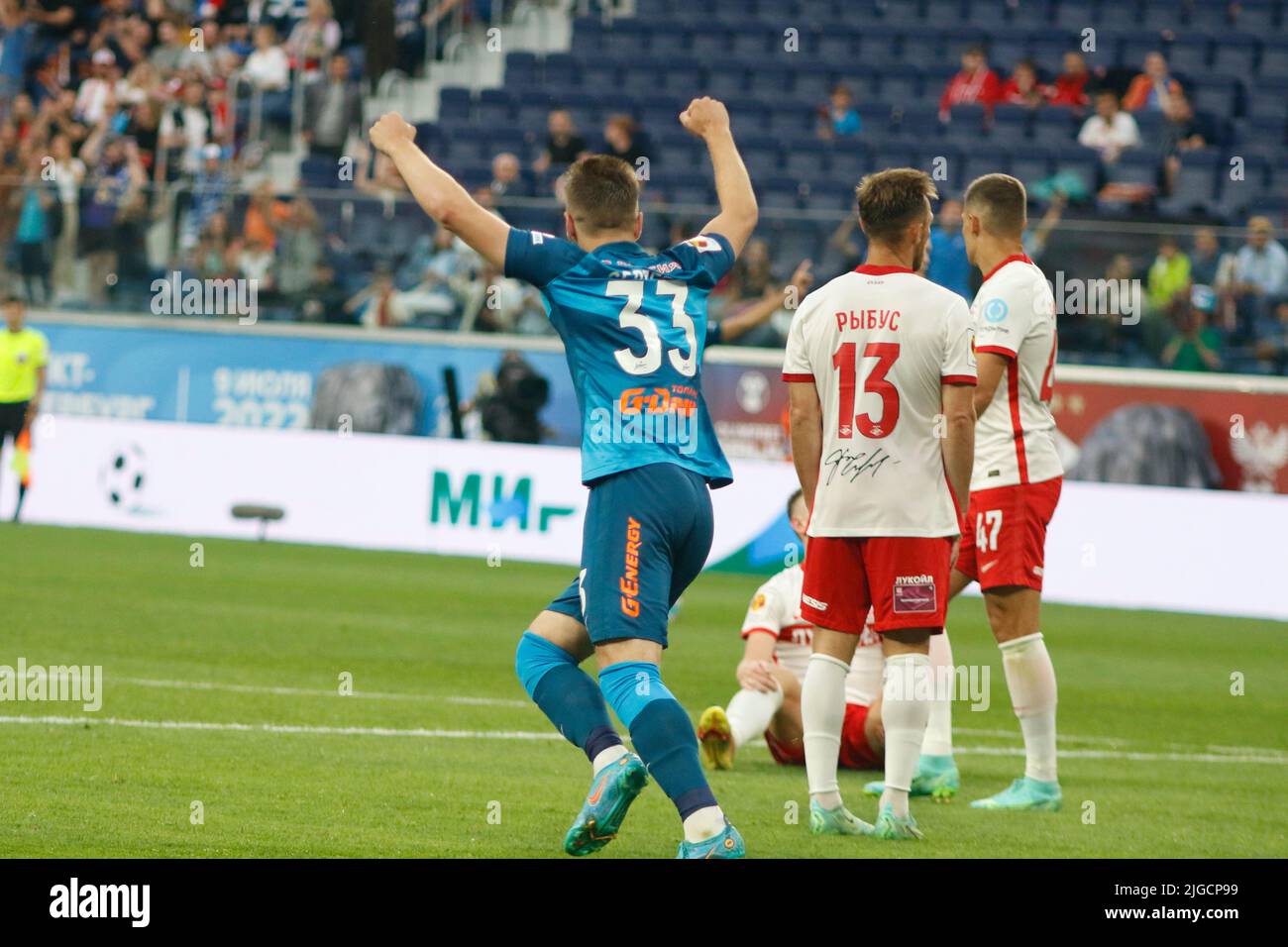 Saint Petersburg, Russia,9july 2022: Football. Super Cup 2022. Zenit FC ...