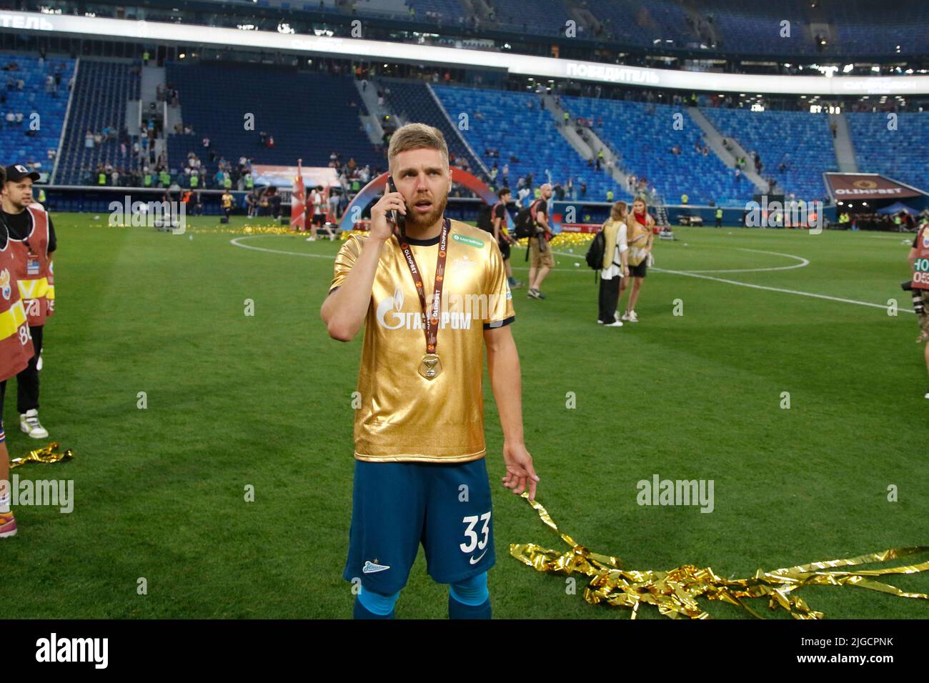 Saint Petersburg, Russia,9july 2022: Football. Super Cup 2022. Zenit FC - FC Spartak. Player ...