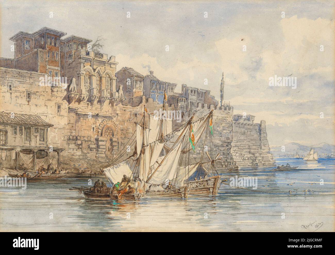 The Palace of Boukoleon on the shore of the Sea of Marmara (1864 ...