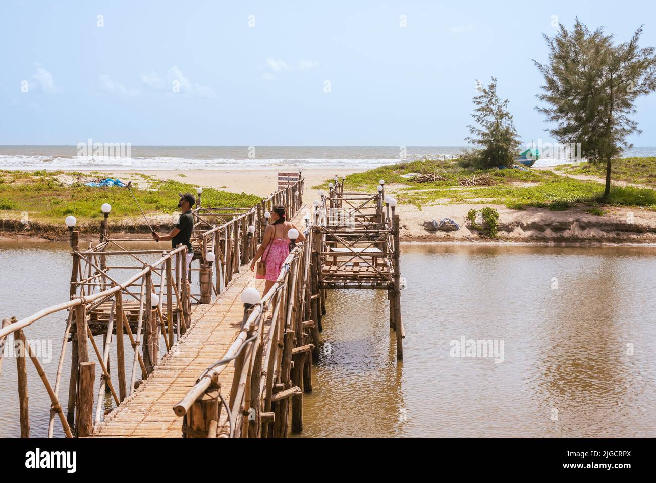 Mandrem Beach, Goa India March 2 2022: Tourists and families relaxing ...