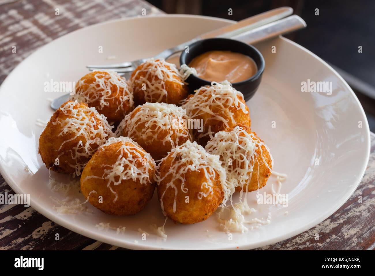 Italian arancini. Home made rice balls with mozzarella cheese,parsley ...