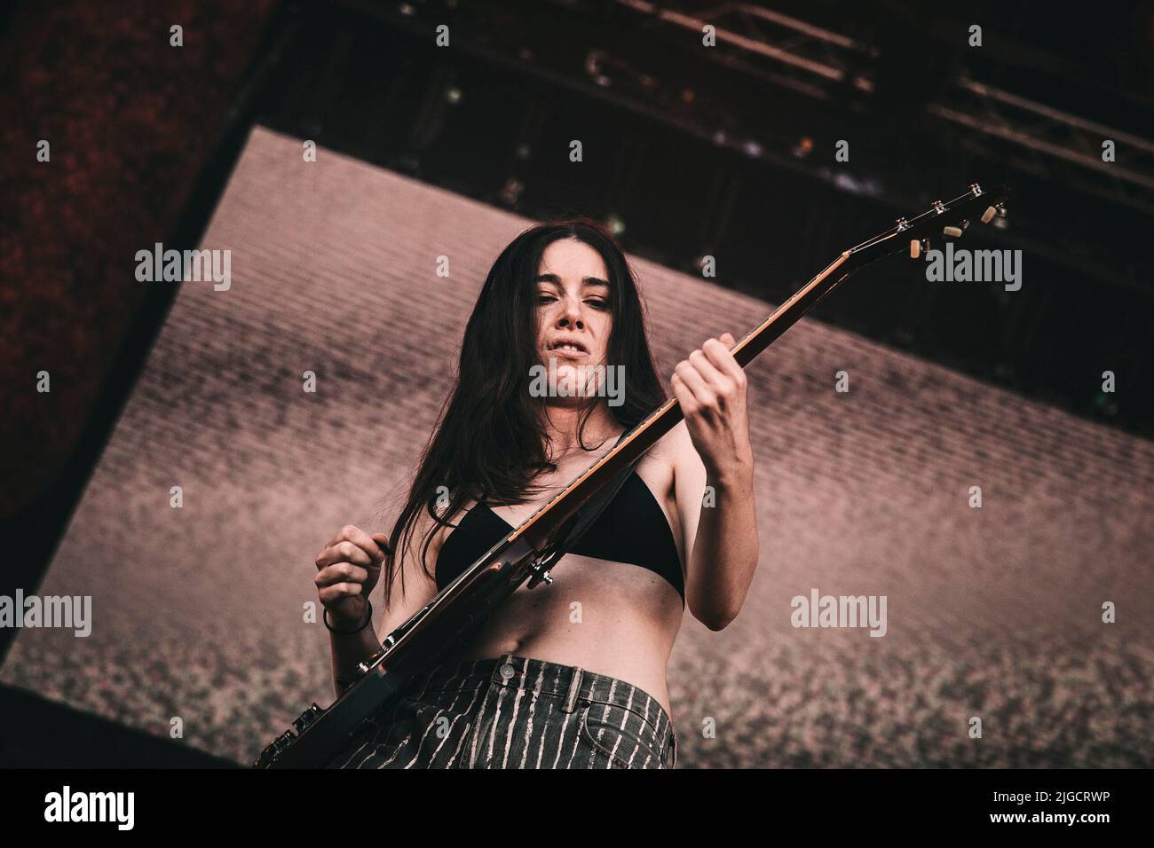 Danielle Haim of the band Haim performs on stage at MadCool Festival in ...