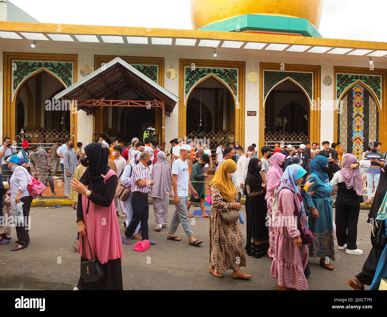 Manila, Philippines. 09th July, 2022. Muslim families leave the Golden ...