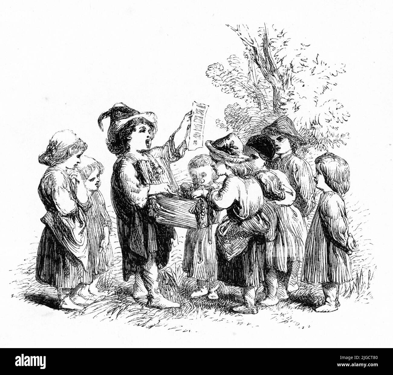 Illustration group children Black and White Stock Photos & Images - Alamy