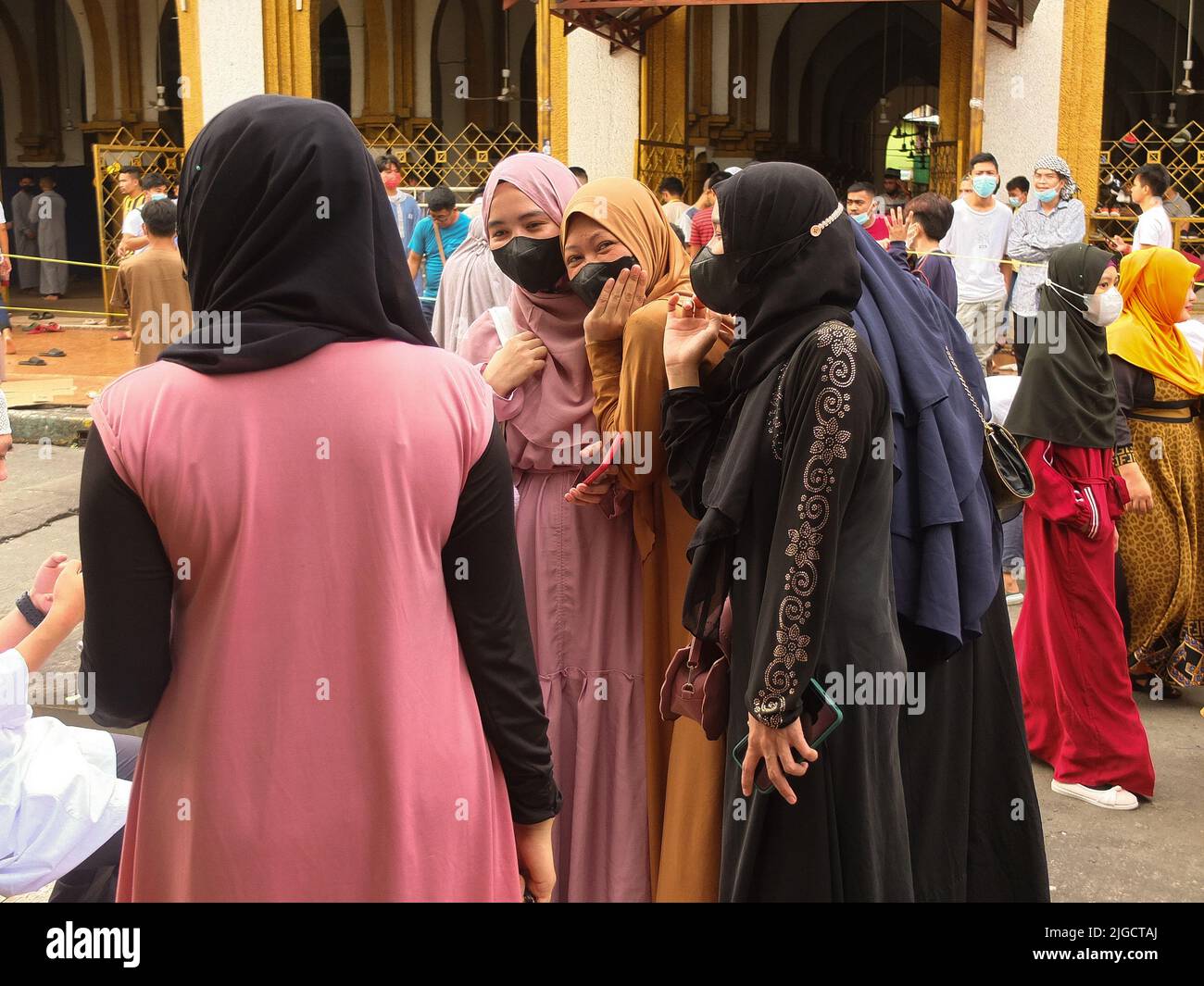 Manila, Philippines. 09th July, 2022. Muslim women seen chatting after ...