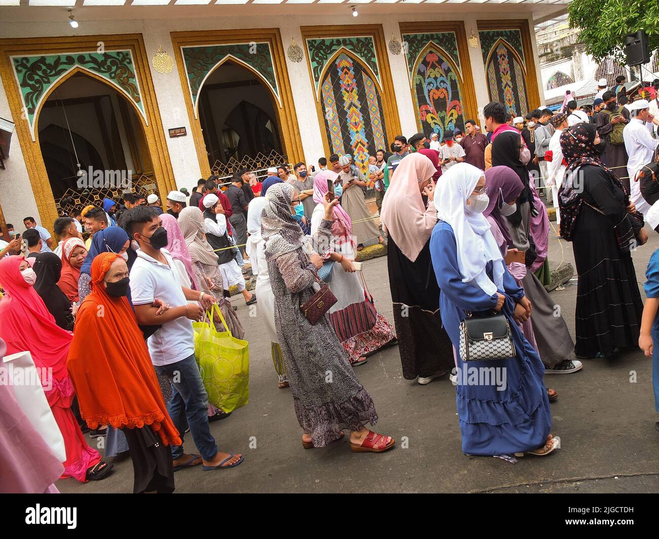 Manila, Philippines. 09th July, 2022. Muslim families leave the Golden ...