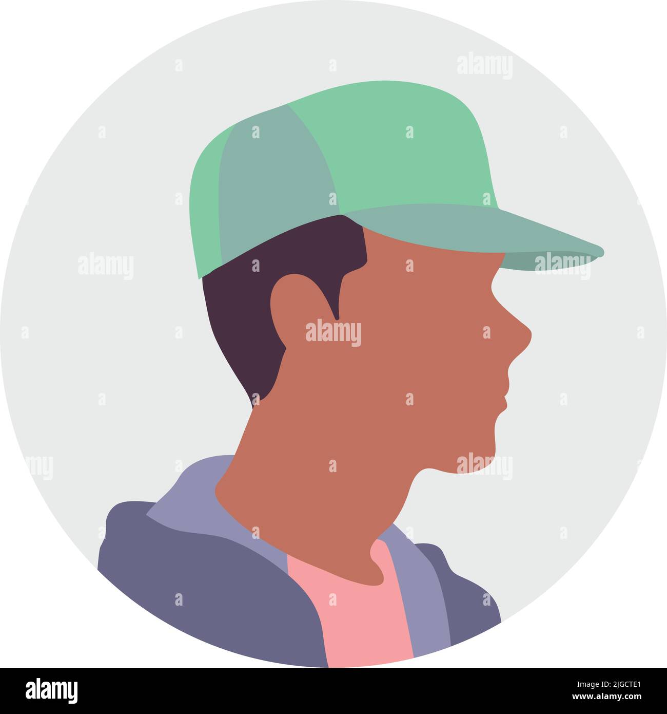 Avatar of a young man in a cap.Vector illustration in flat Stock Vector ...