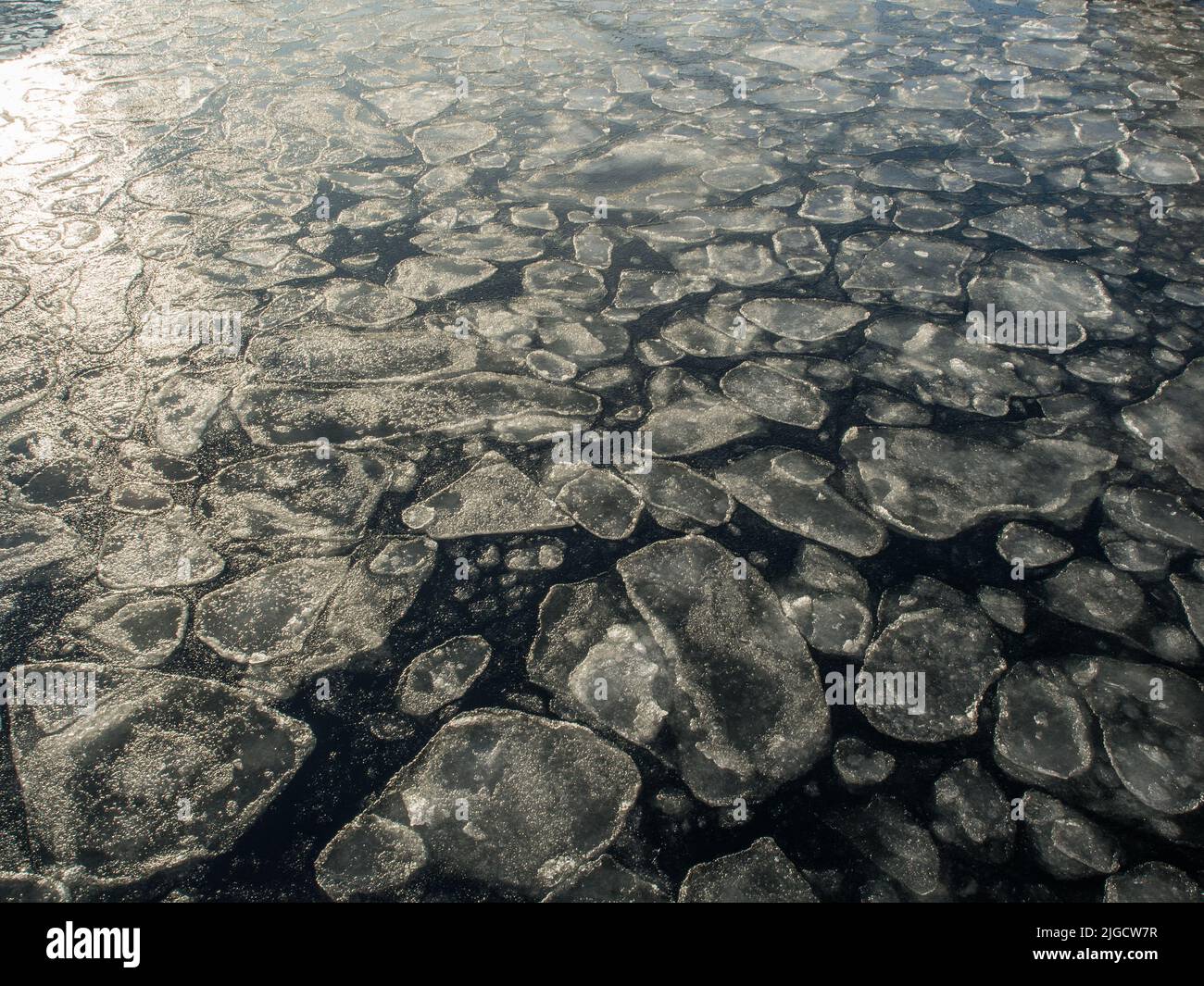 Texture. Background. Floes sail the waters of the Baltic Sea in the ...