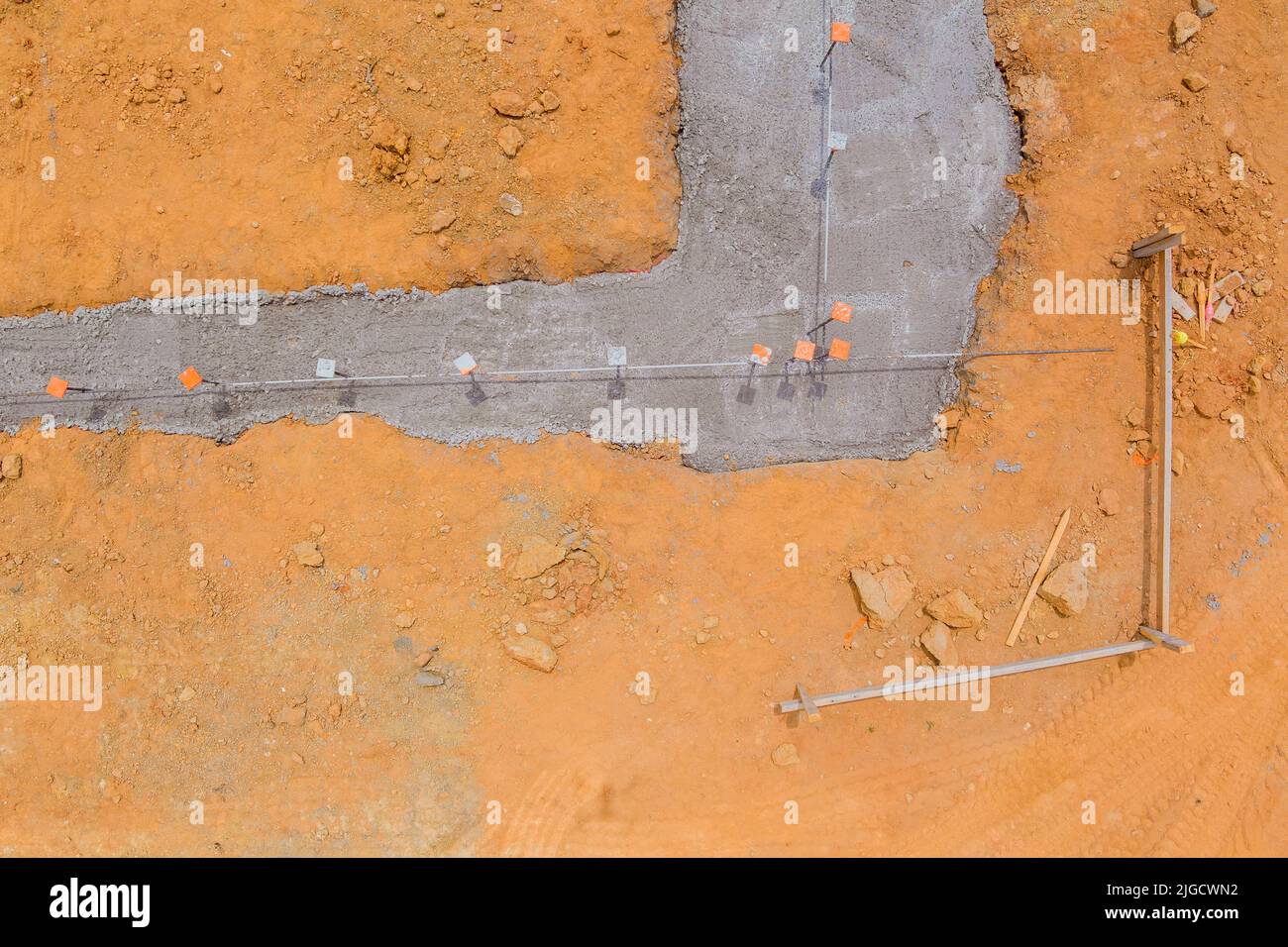 Strip foundation reinforcement frame for a reinforced concrete house ...