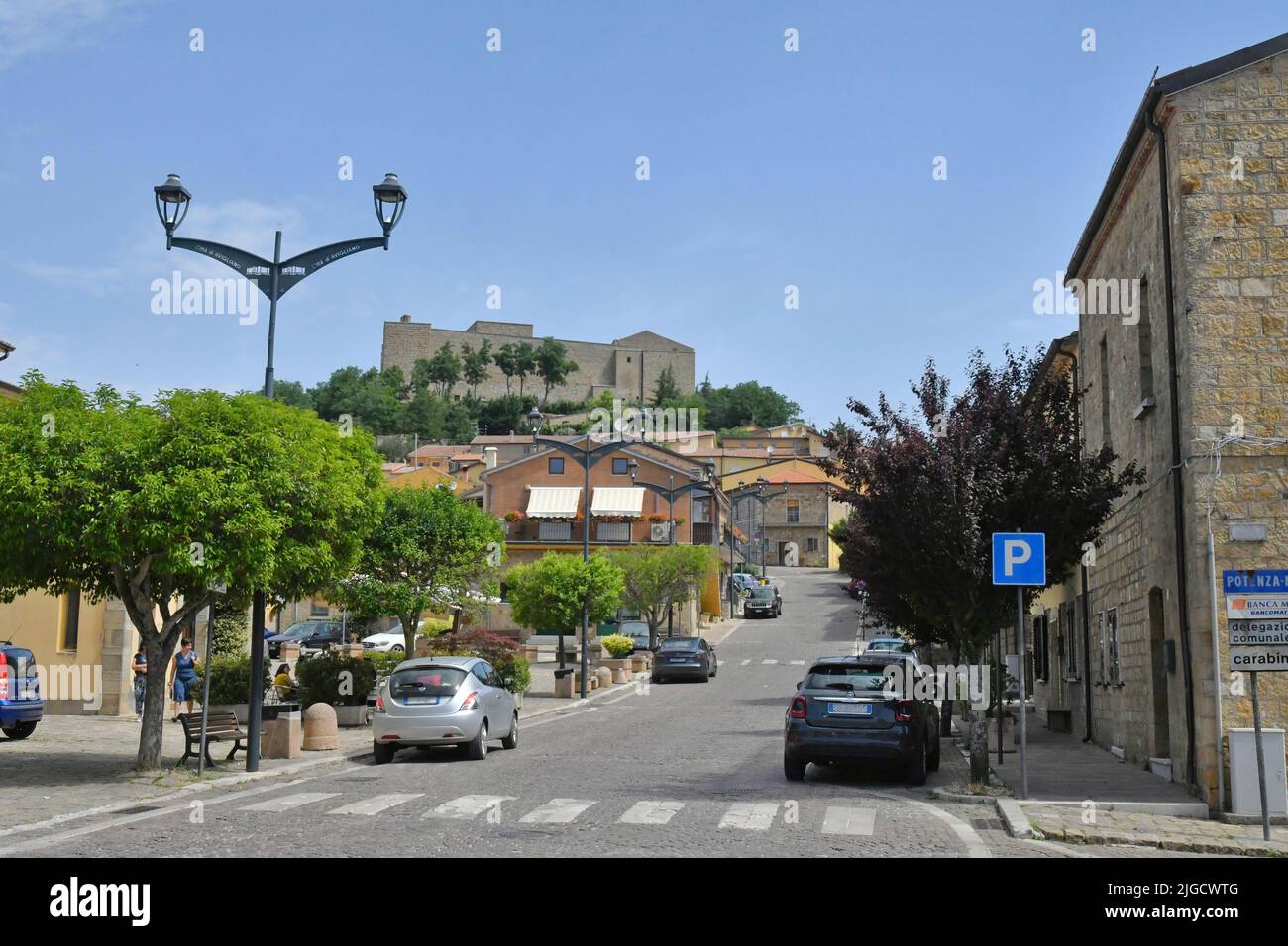 Panoramic view of Lagopesole, a small village in the Basilicata region ...