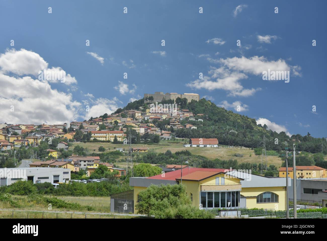 Panoramic view of Lagopesole, a small village in the Basilicata region ...