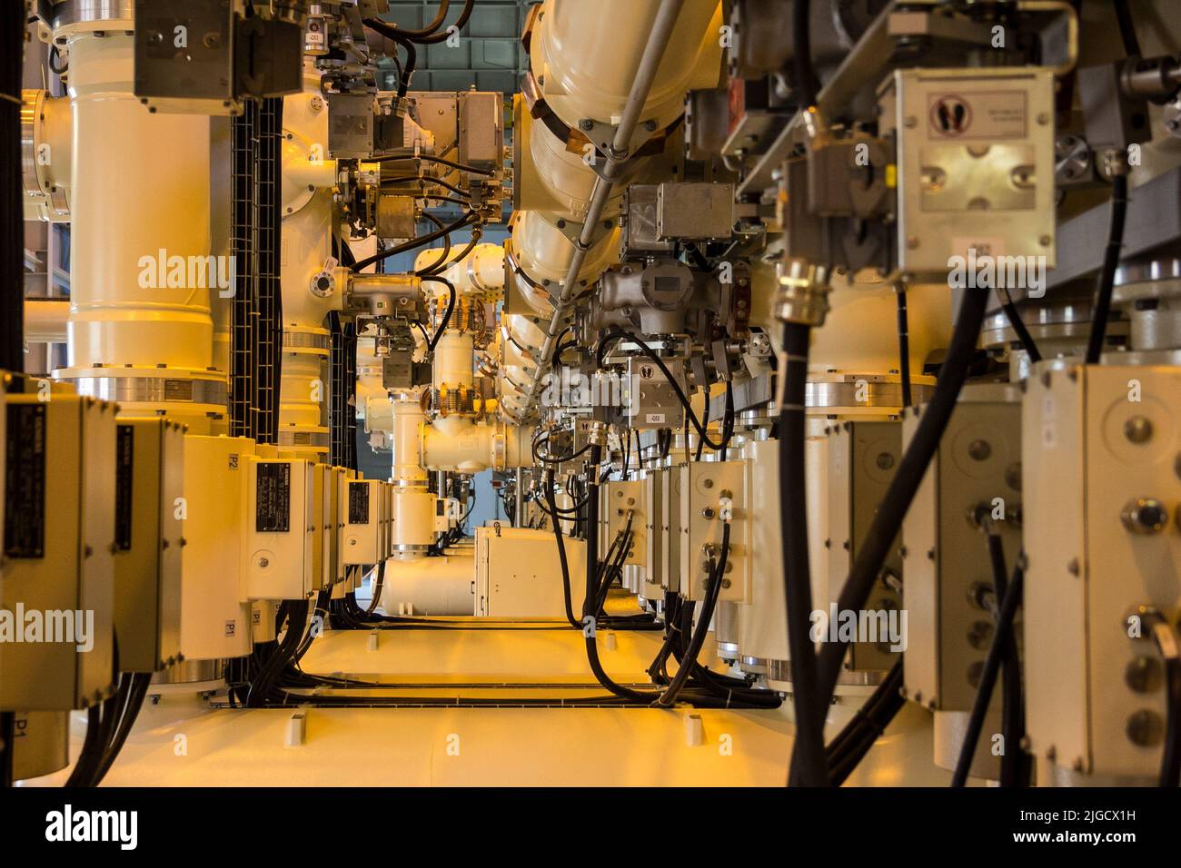 Complex gas-insulated switchgear inside Nuclear Power Plant Stock Photo ...