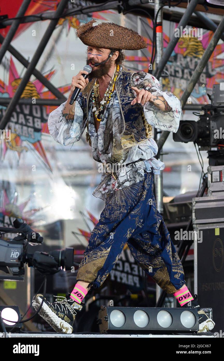 Jovanotti performing on stage during the Italian singer Music Concert ...