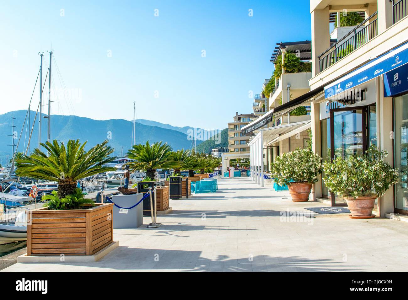 Tivat, Montenegro - June 18, 2022: Landscape of the yacht marina in ...